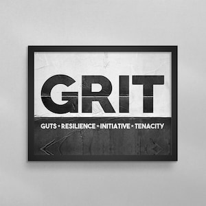 Mental Health Awareness Poster Wall Art GRIT Guts, Resilience, Initiative, Tenacity ...