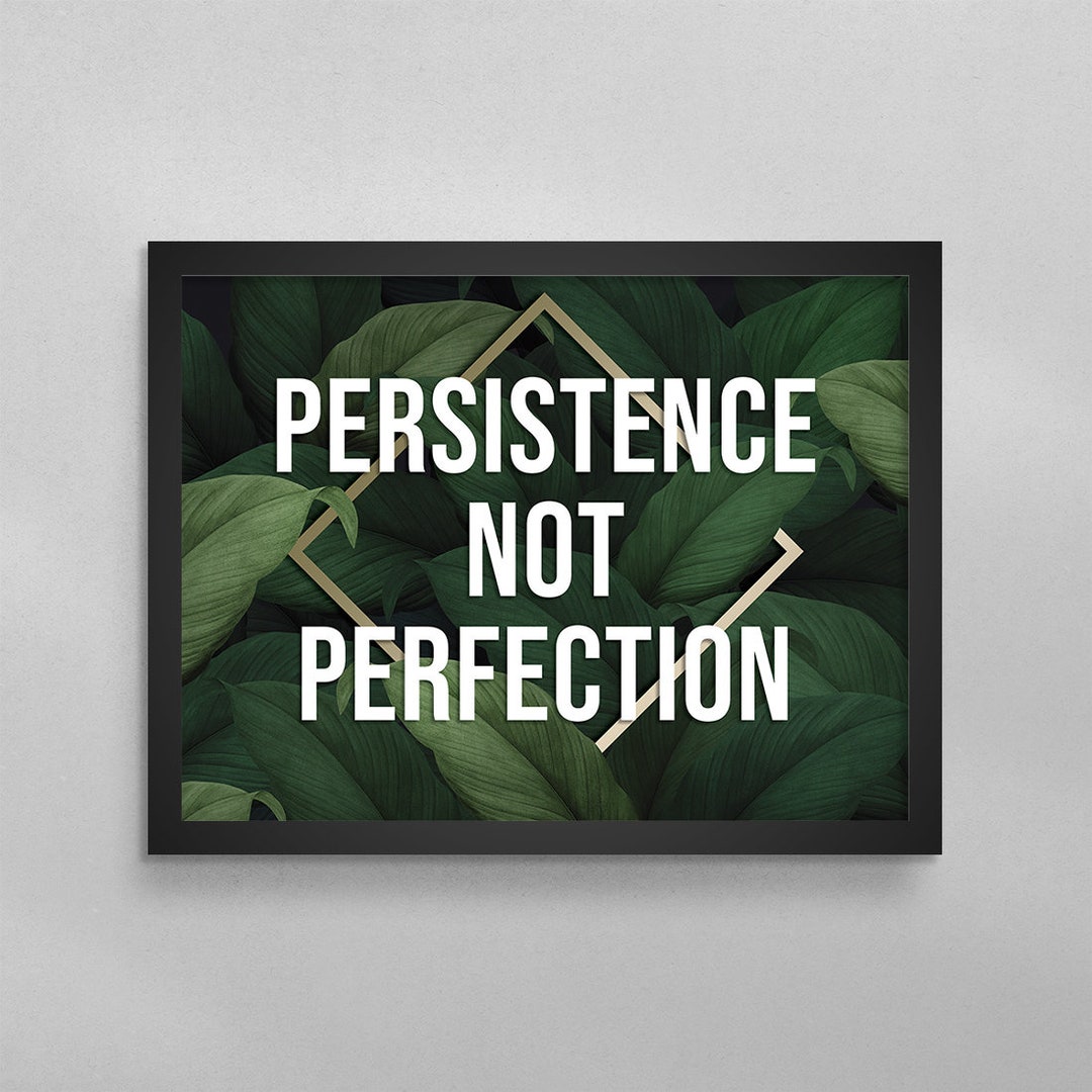 Mental Health Awareness Poster Wall Art Persistence Not Perfection ...