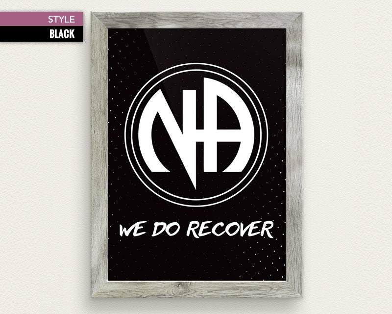 We Do Recover Narcotics Anonymous Na Poster Black Or White Etsy