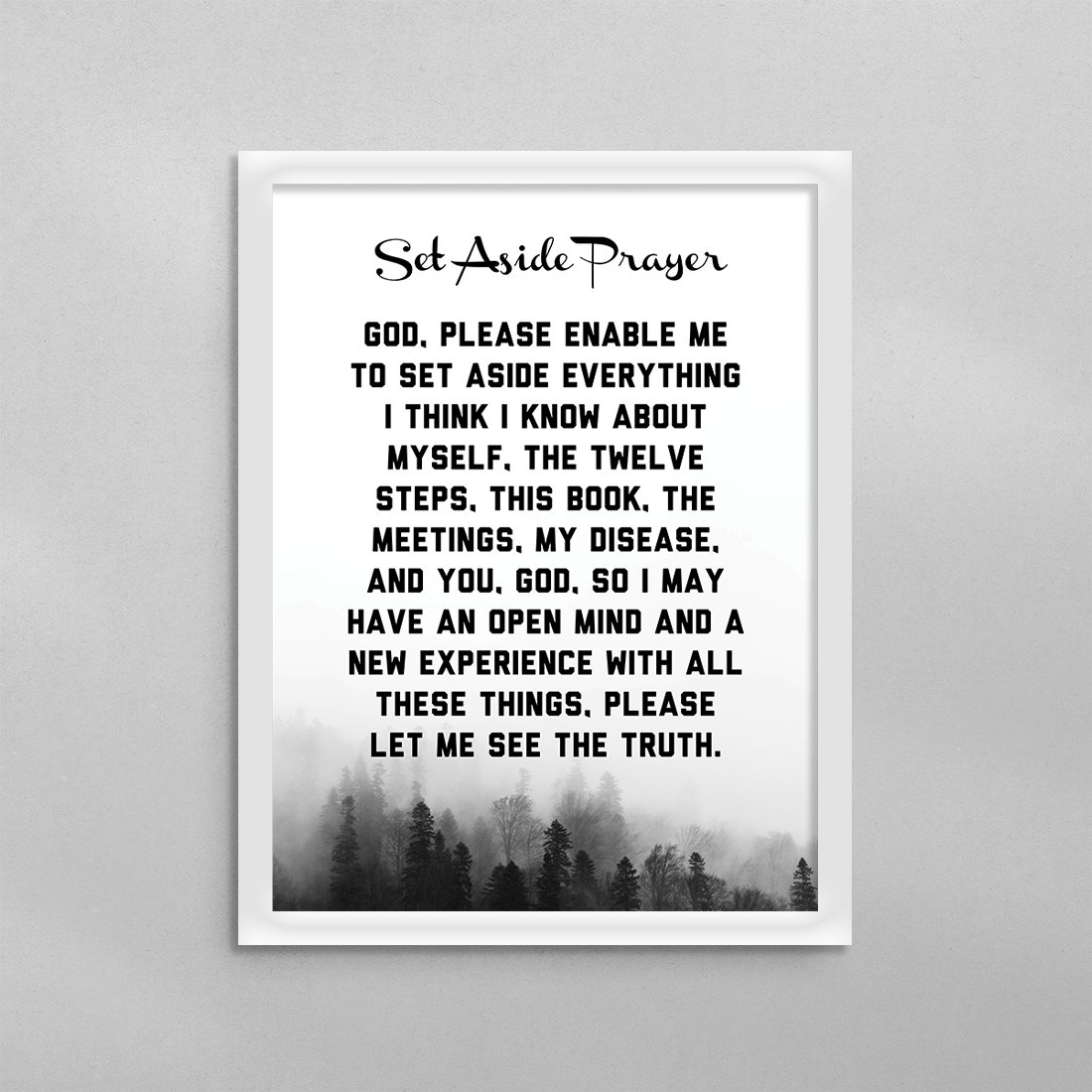 Set Aside Prayer Poster: AA NA Recovery Gift - Etsy