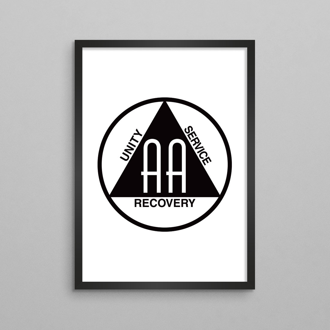 Alcoholics Anonymous AA Poster Black or White Logo 2 - Etsy