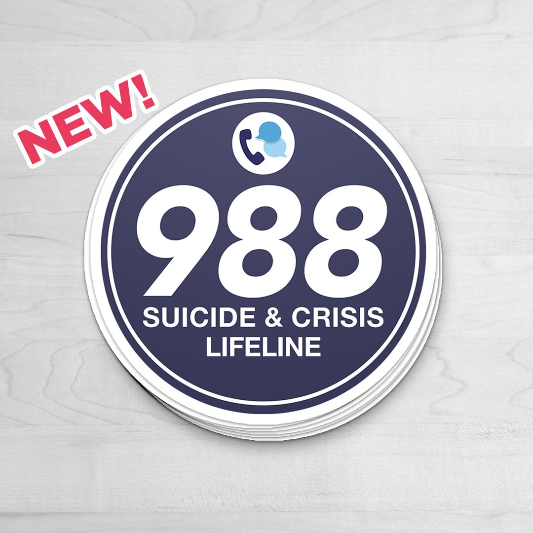 NEW 988 Suicide & Crisis Lifeline Sticker Mental Health Decal Laptop ...