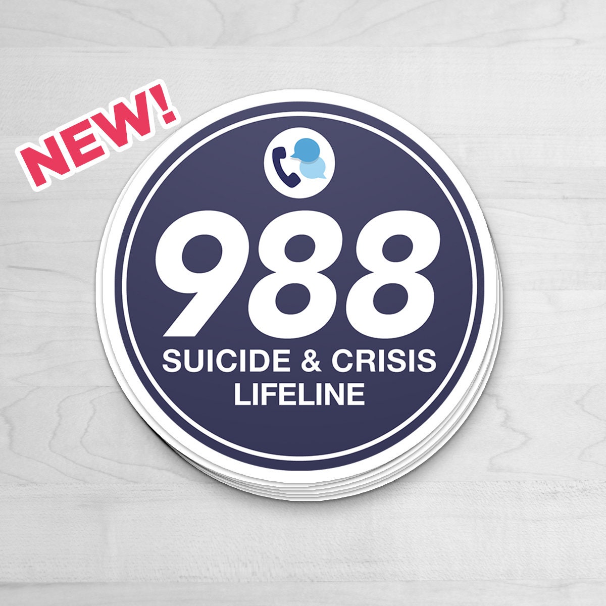 NEW 988 Suicide & Crisis Lifeline Sticker Mental Health Decal - Etsy