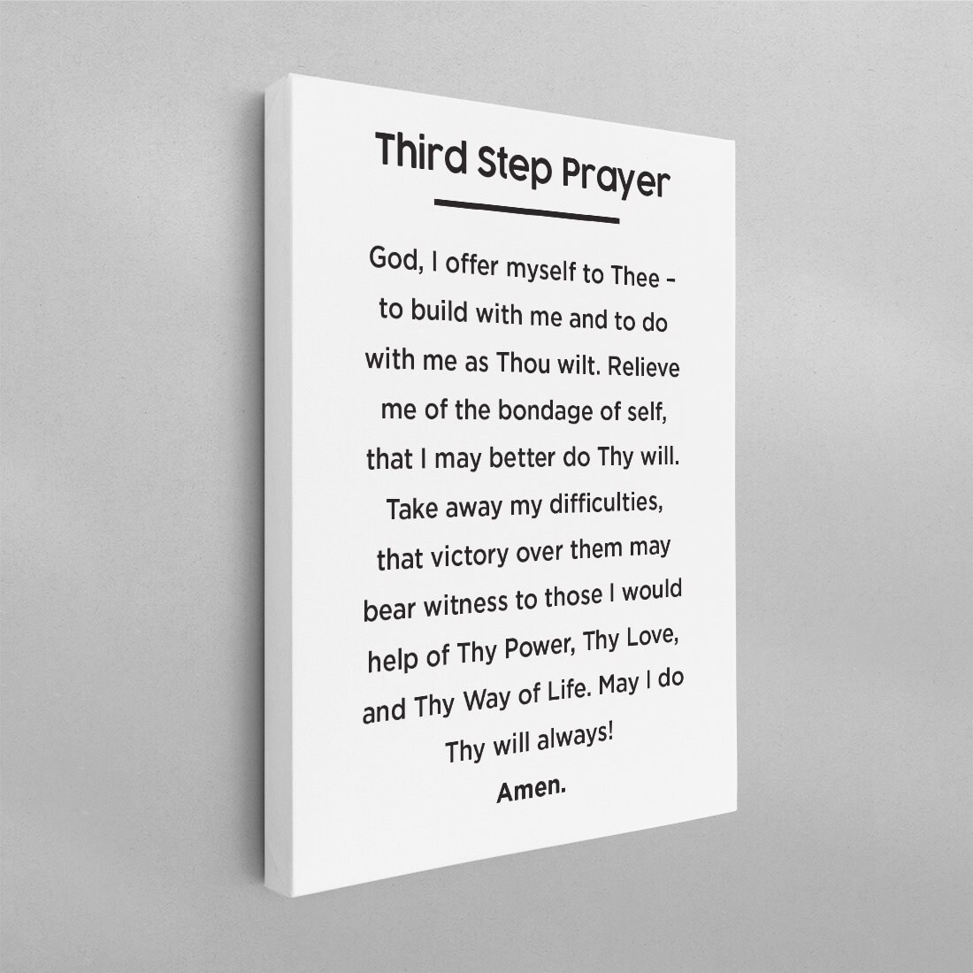 Third Step Prayer Poster: Minimalist Addiction Recovery Art - Etsy