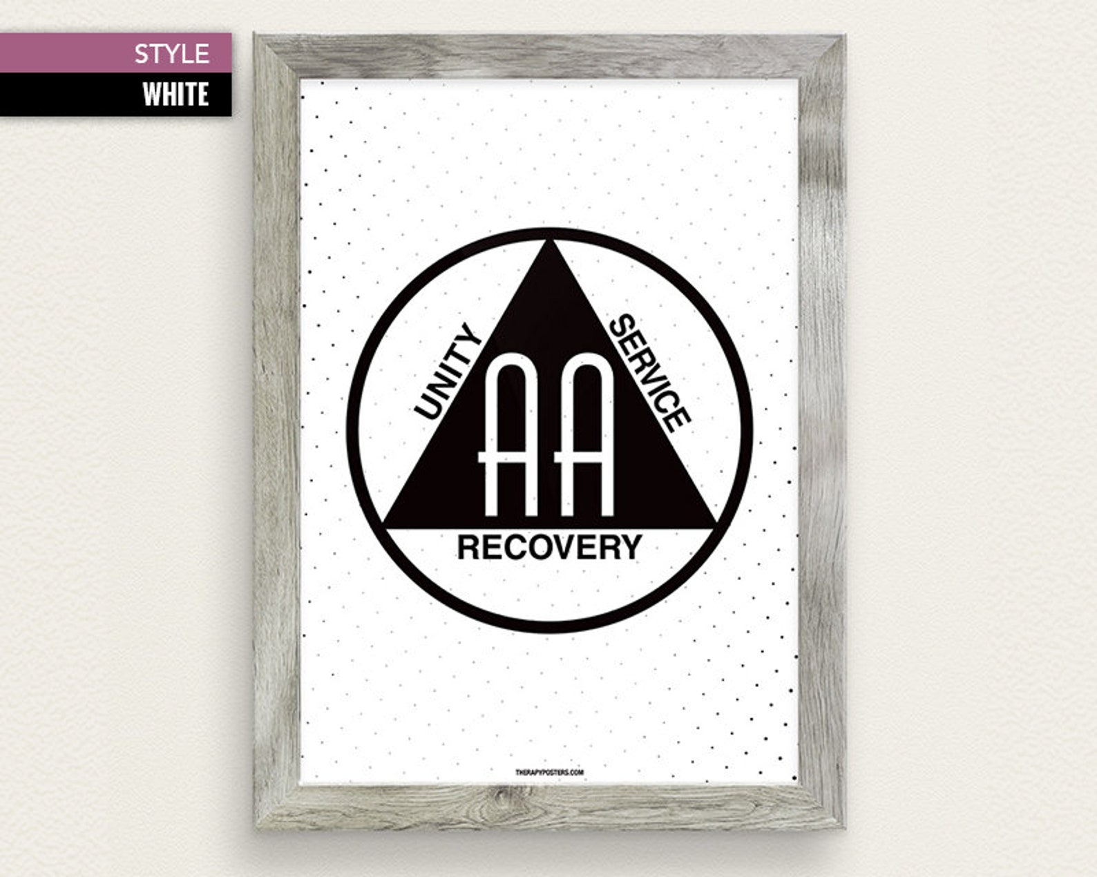 Alcoholics Anonymous AA Poster Black or White Logo 2 | Etsy
