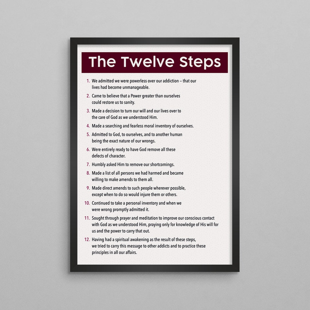 The Twelve (12) Steps General Poster (3 Styles) - Generic Steps Mental ...