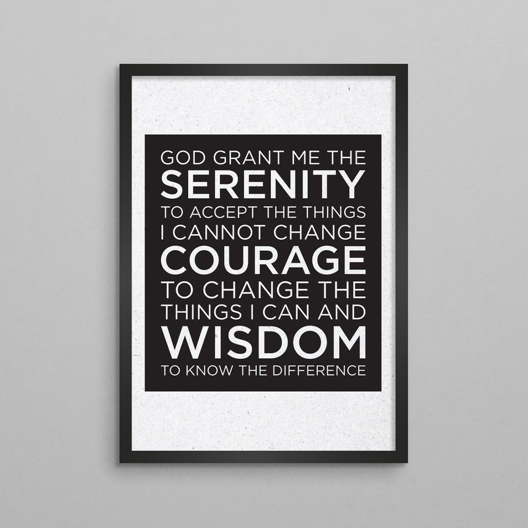 NEW Serenity Prayer Poster - AA NA Addiction Recovery - Alcoholics & Narcotics Anonymous ...