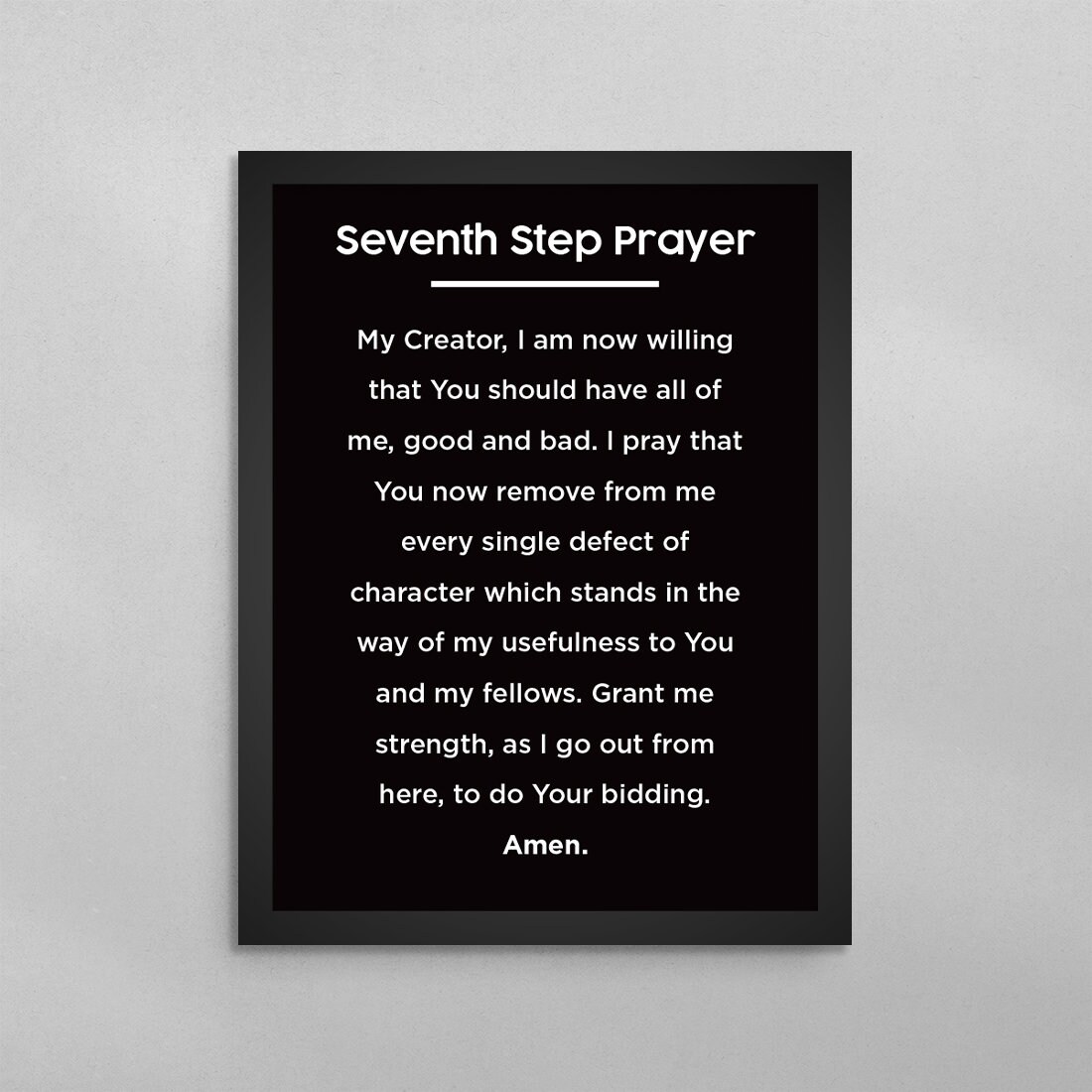 Seventh Step Prayer Poster: Minimalist Recovery Gift - Etsy