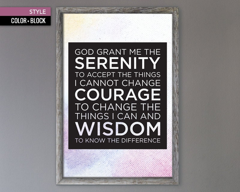 NEW Serenity Prayer Poster AA NA Addiction Recovery | Etsy