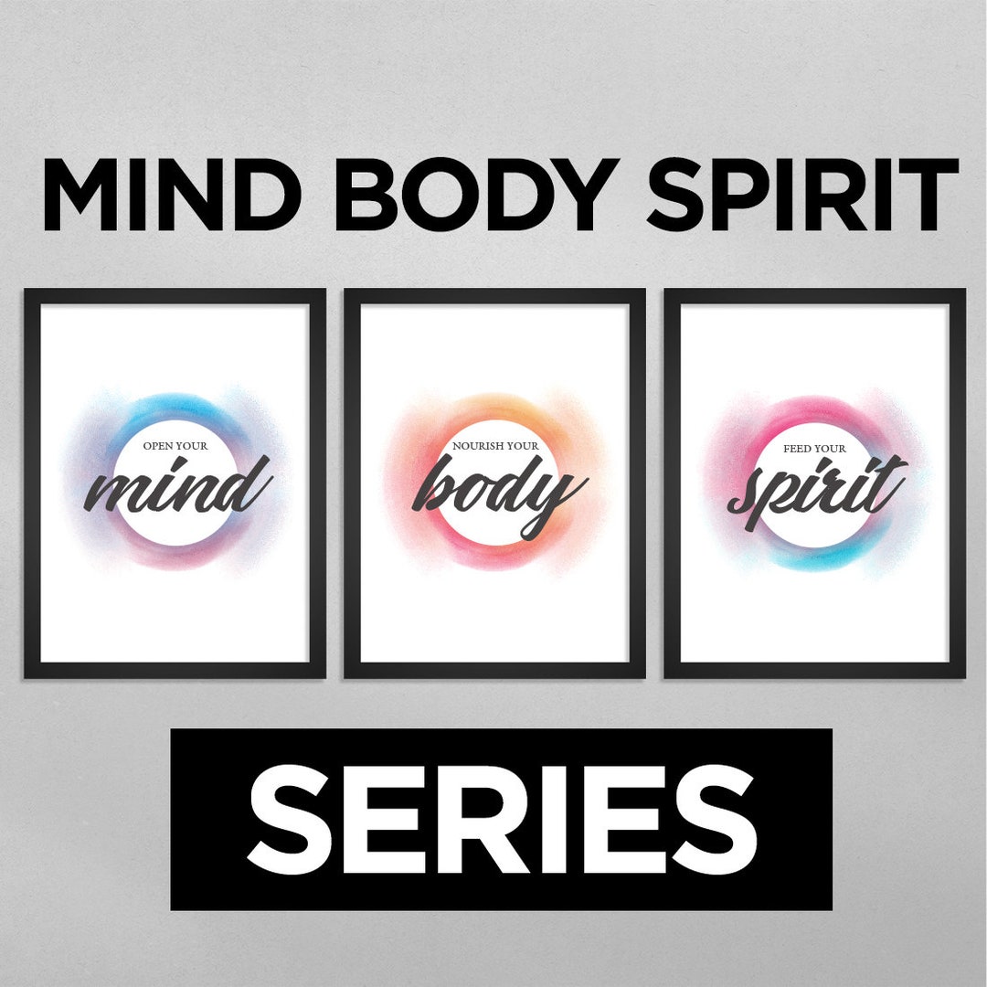 Mind Body Spirit Poster Series - Set of 3 - Wellness Mental Health ...