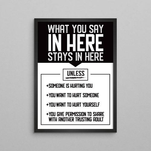 What You Say in Here Stays in Here Counseling Poster School | Etsy