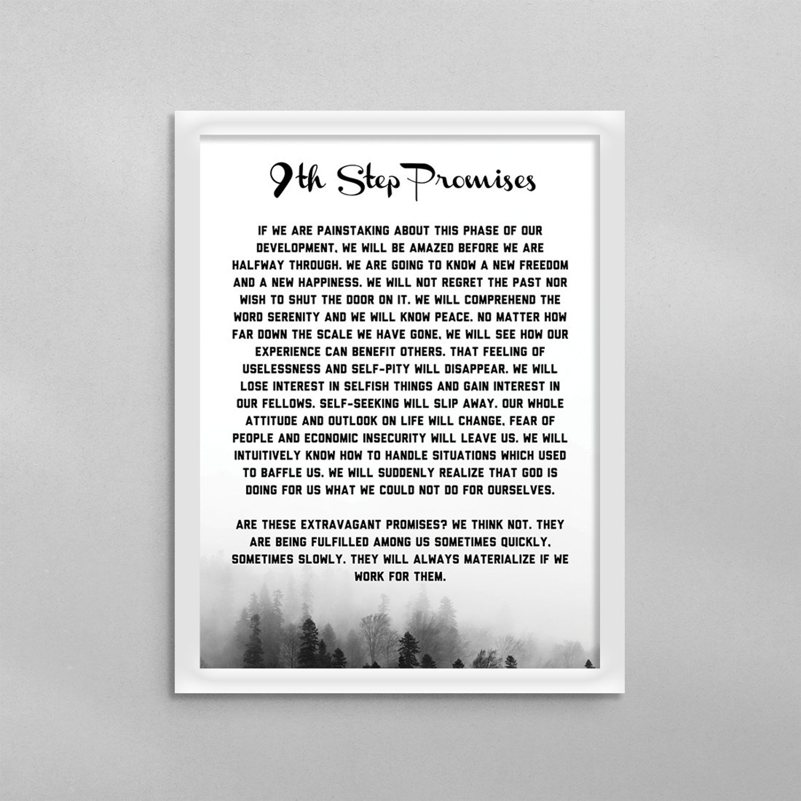 9th Step Promises Poster: AA NA Recovery Gift, Sober Therapy Decor - Etsy