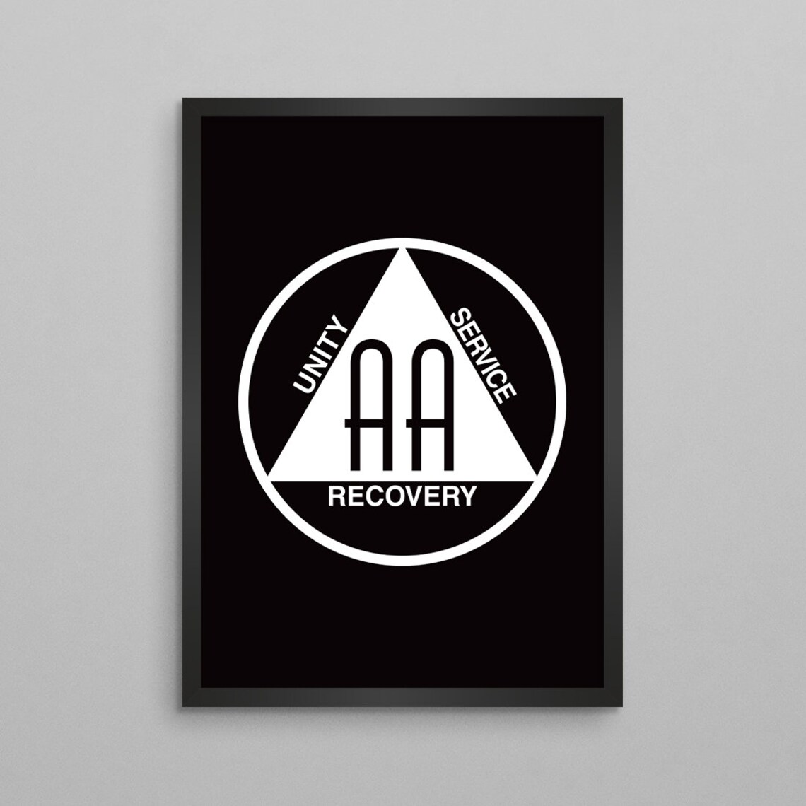 Alcoholics Anonymous AA Poster Black or White Logo 2 - Etsy