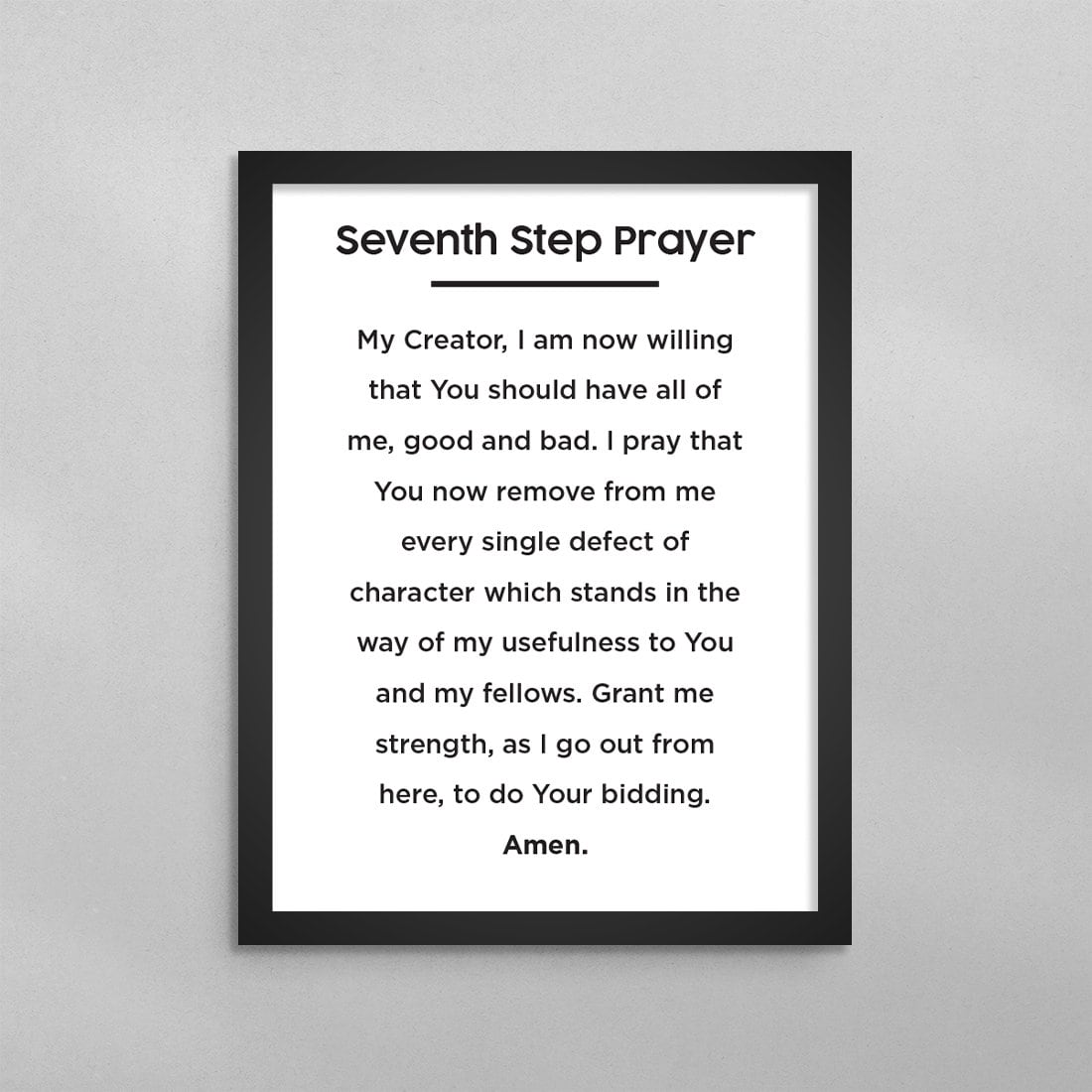 Seventh Step Prayer Poster: Minimalist Recovery Gift - Etsy