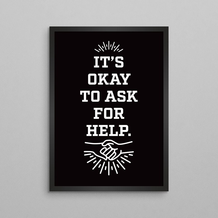 Mental Health Awareness Poster Wall Art It's Okay to Ask - Etsy