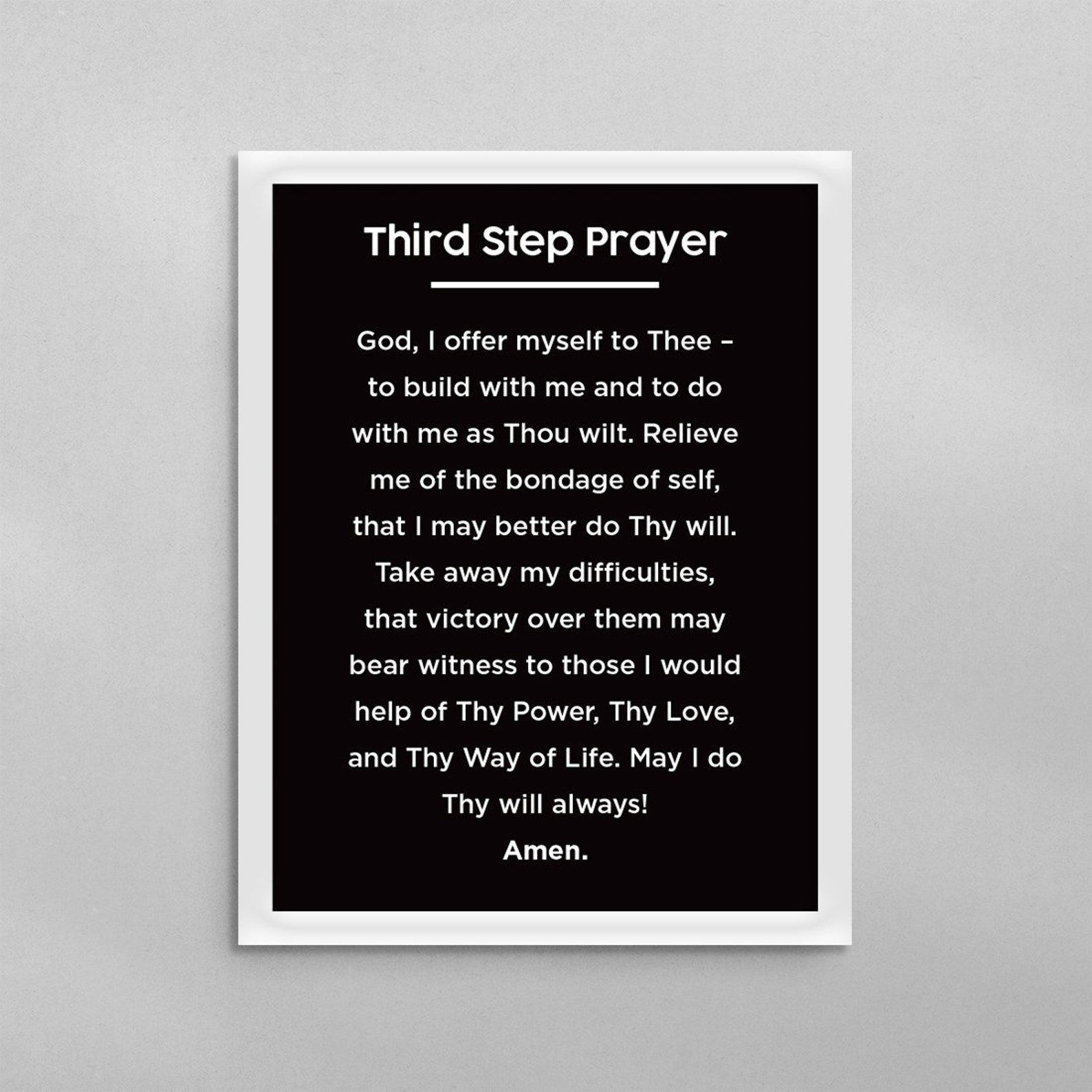 Third Step Prayer Poster: Minimalist Addiction Recovery Art - Etsy