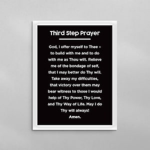 3rd Step Prayer Minimal Poster - AA NA Third - Alcoholics and Narcotics ...