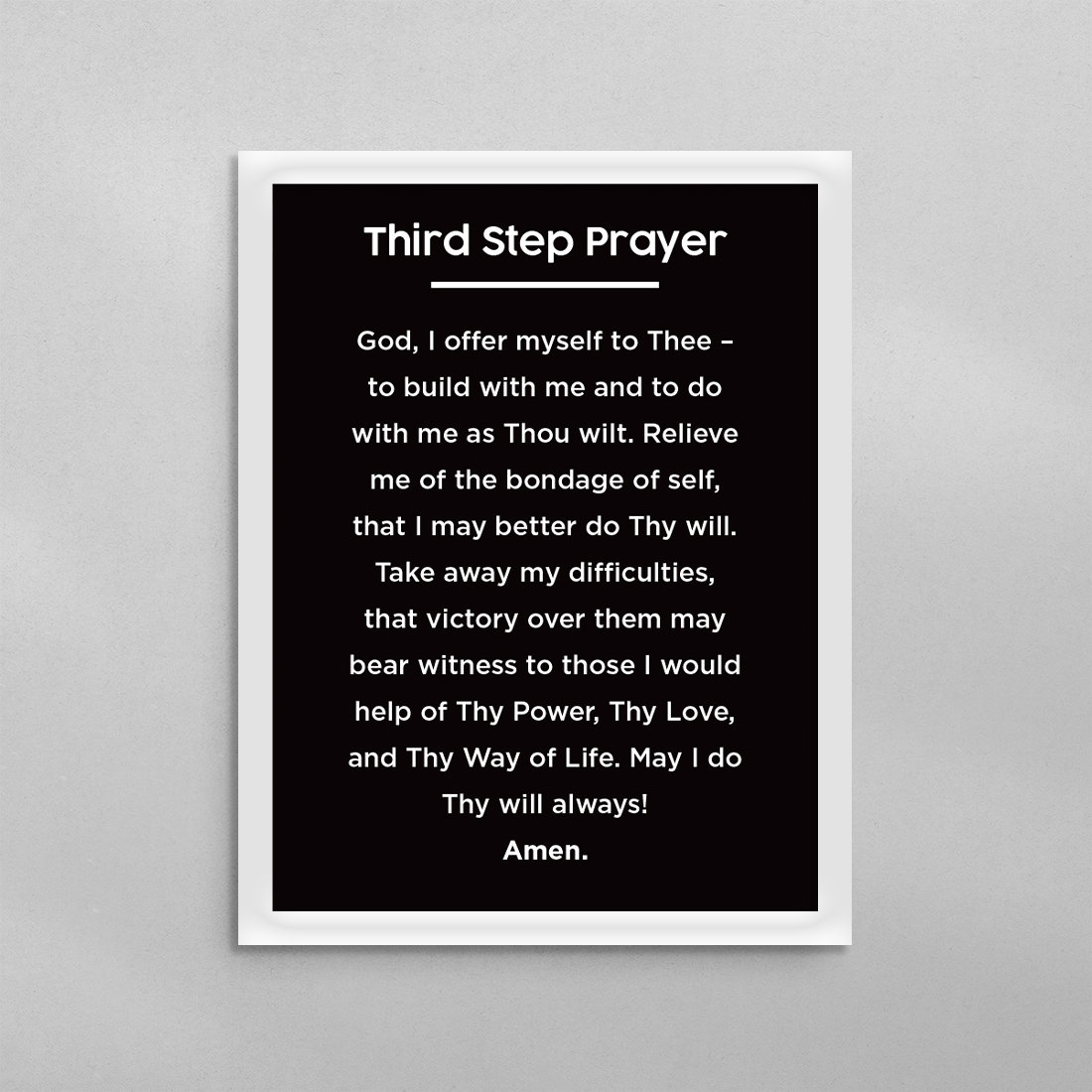 Third Step Prayer Poster: Minimalist Addiction Recovery Art - Etsy