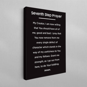7th Step Prayer Minimal Poster - AA NA Seventh - Alcoholics & Narcotics ...