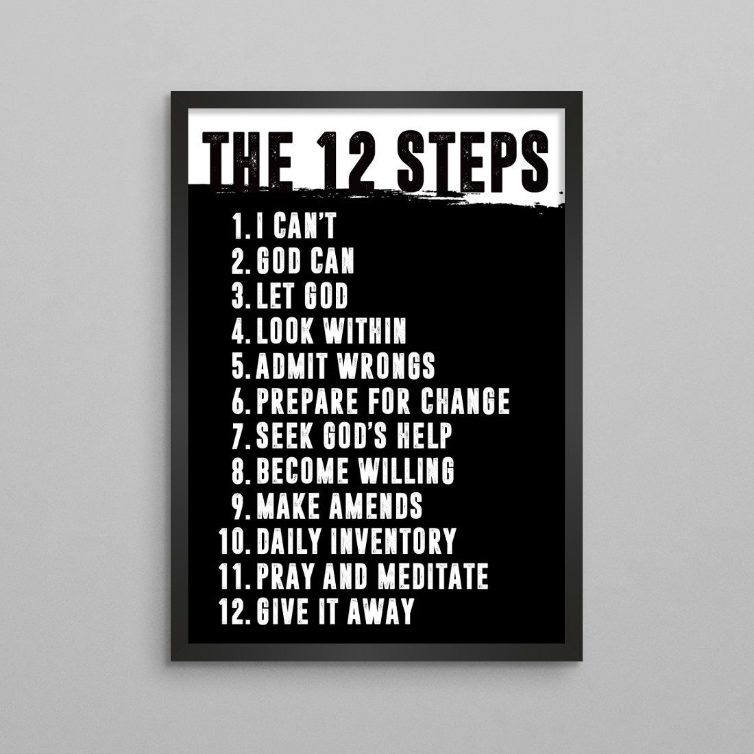 The Twelve 12 Steps Minimal Version Poster Simple AA - Etsy