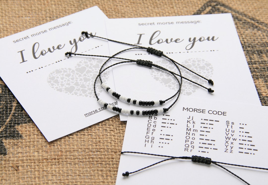 I Love You Morse Code Couple Bracelets – Couple Bracelets Set ...