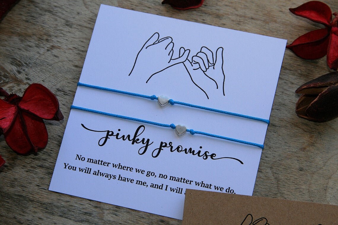 Pinky Promise Bracelet, Promise Bracelets, Couples Bracelet, Heart ...