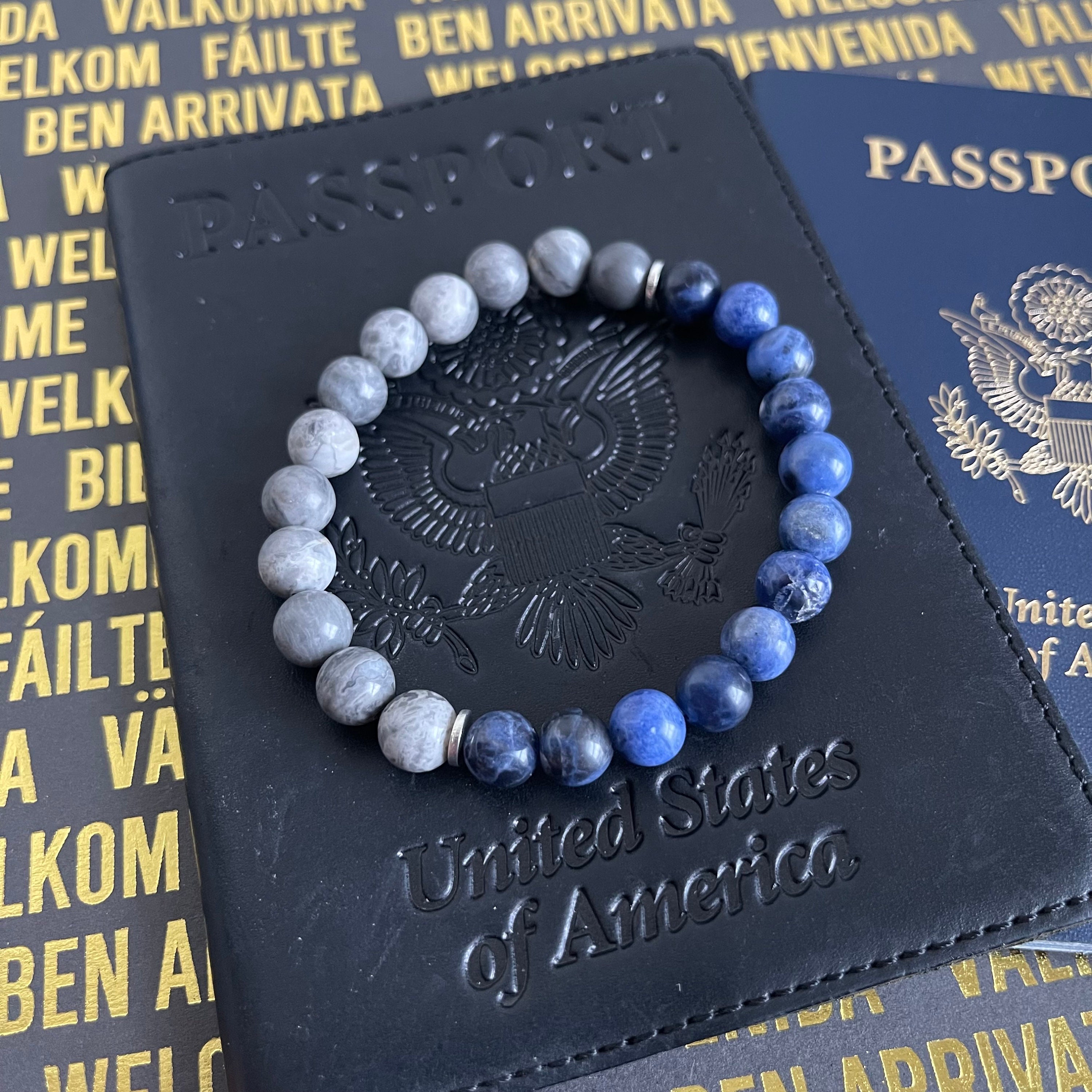 Blue Bracelet Set Womens Bracelet Set Mens Bracelet Set - Etsy