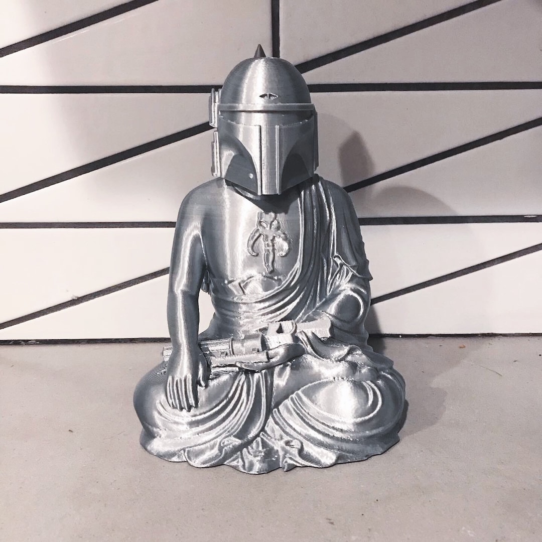 Large Buddha Fett Statue - Big 3D Printed Boba Fett Buddha Figurine ...