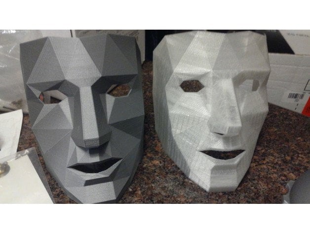 Low poly face mask for halloween or masquerade | Etsy