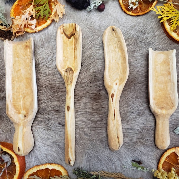 Poplar Wood Large Wooden Scoops and Spoons Hand Carved Dining & Serving ...