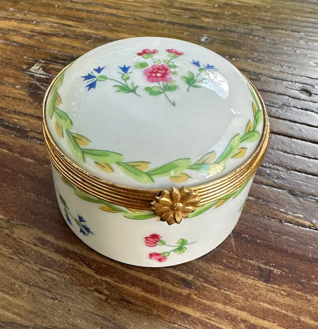 Limoges Castel Flower Trinket Box - Etsy