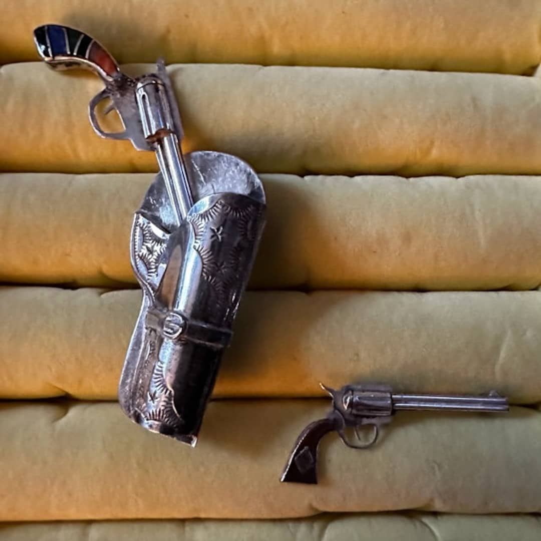 Sterling Silver Revolver Pin - Etsy