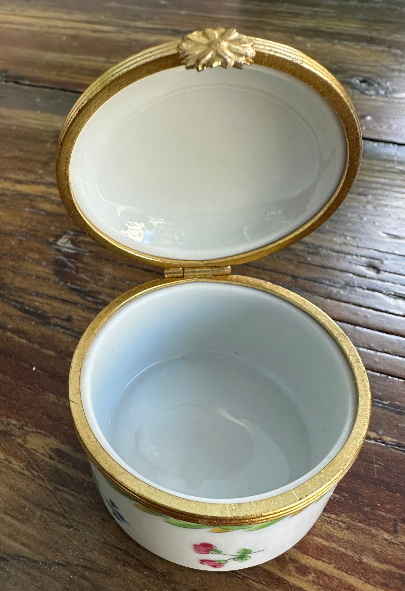 Limoges Castel Flower Trinket Box - Etsy