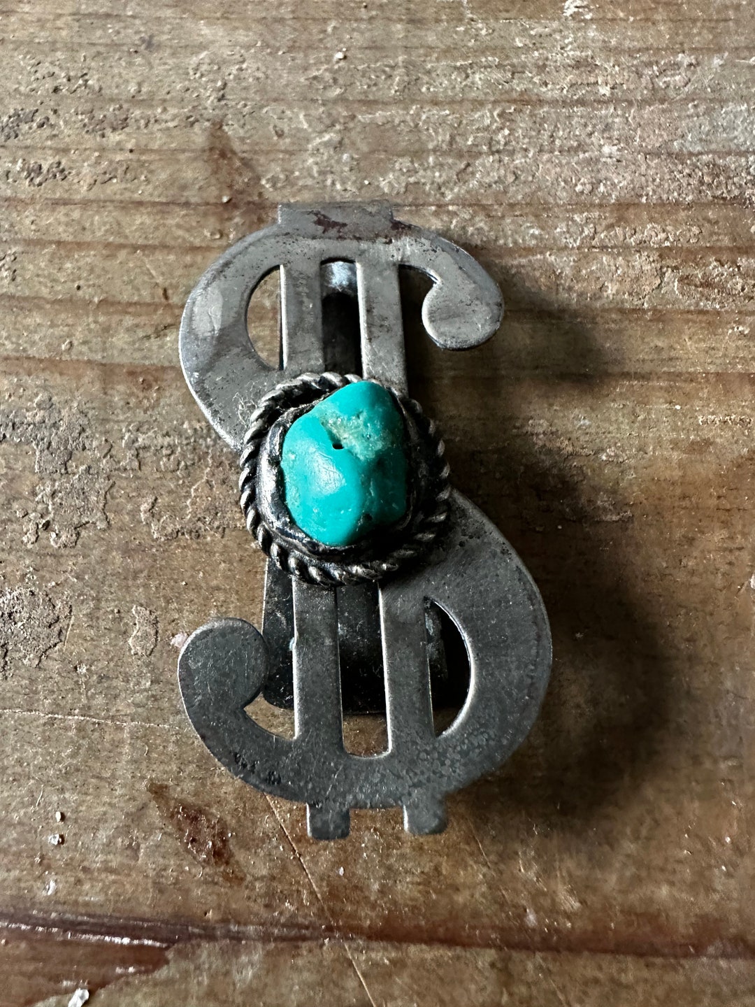 Silver and Turquoise Money Clip - Etsy