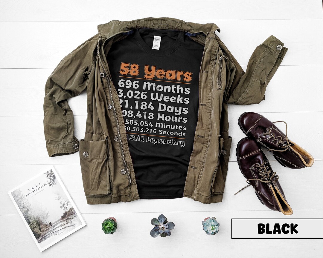 58th Birthday Shirt | 58 Years Old | Fifty-eighth Gift Idea | Birthday ...