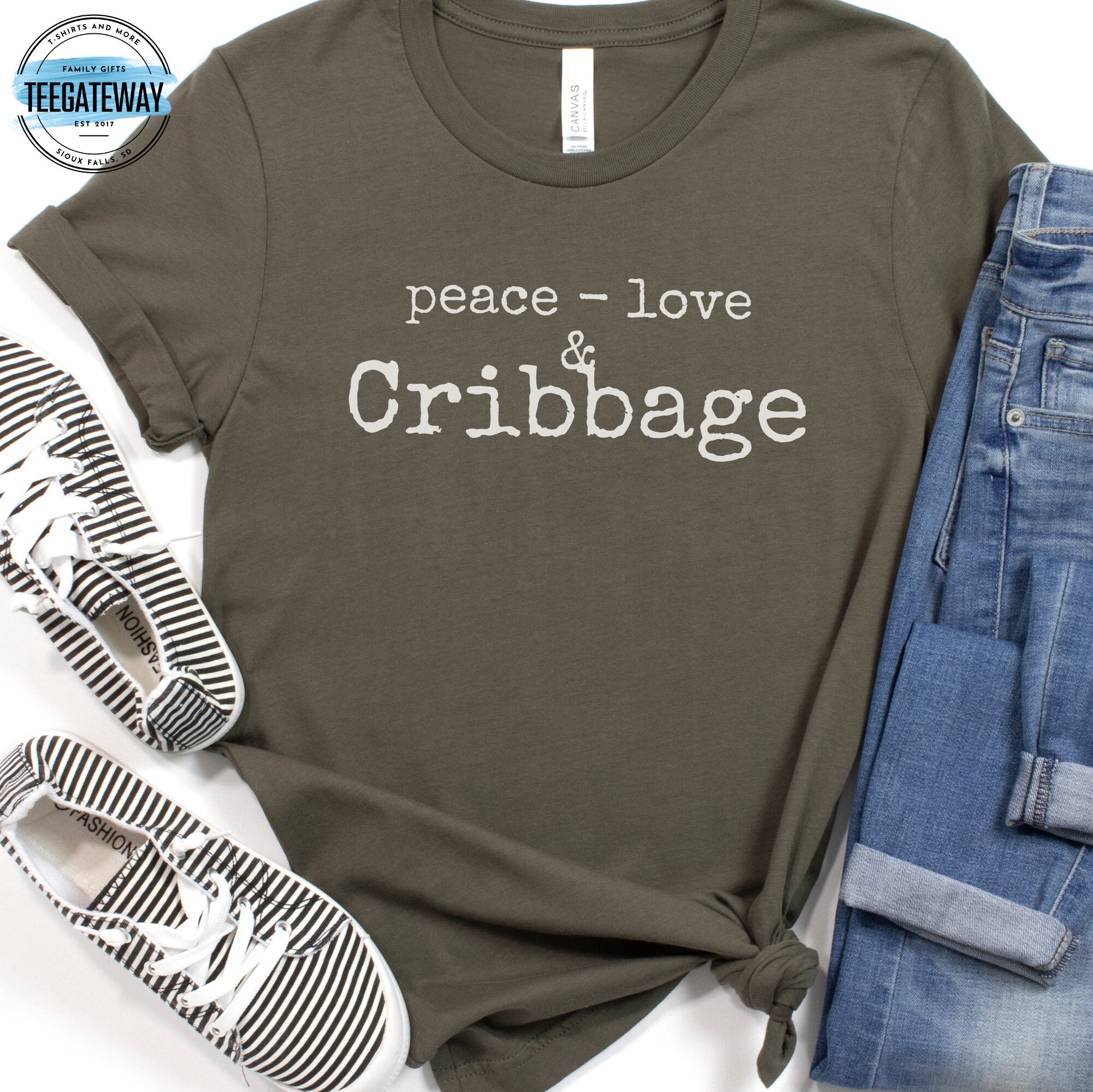 Peace Love and Cribbage, Cribbage Shirt, Cribbage Expert T-shirt ...