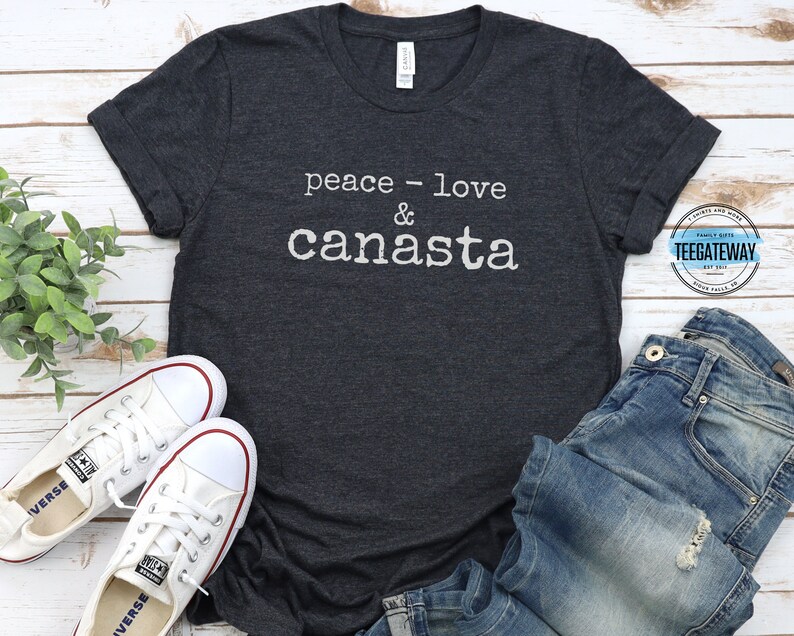 Peace Love Canasta T-shirt, Canasta Gifts Shirt, Game Night Shirt, Card ...
