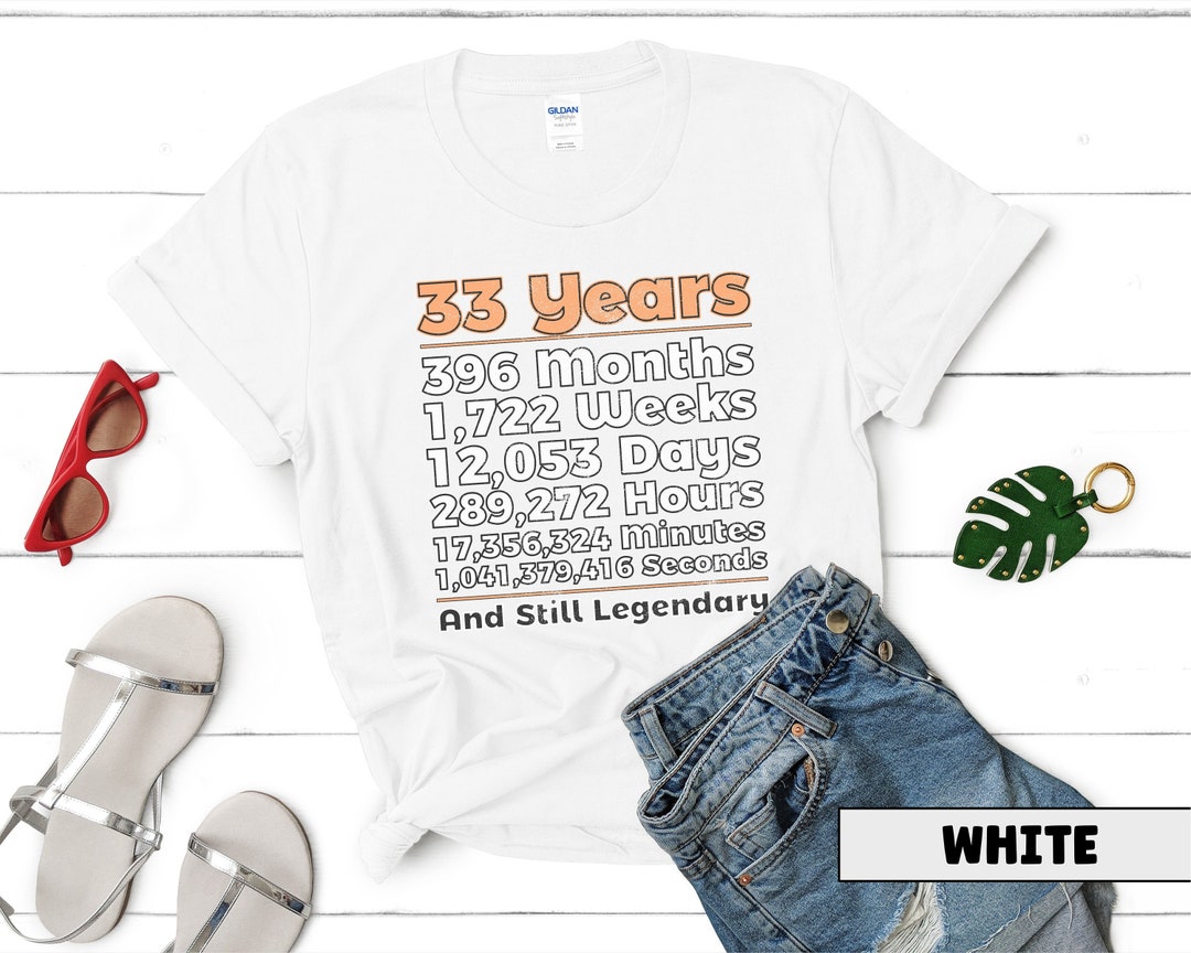 33rd Birthday Shirt | 33 Birthday Ideas | Thirty-three Years ...