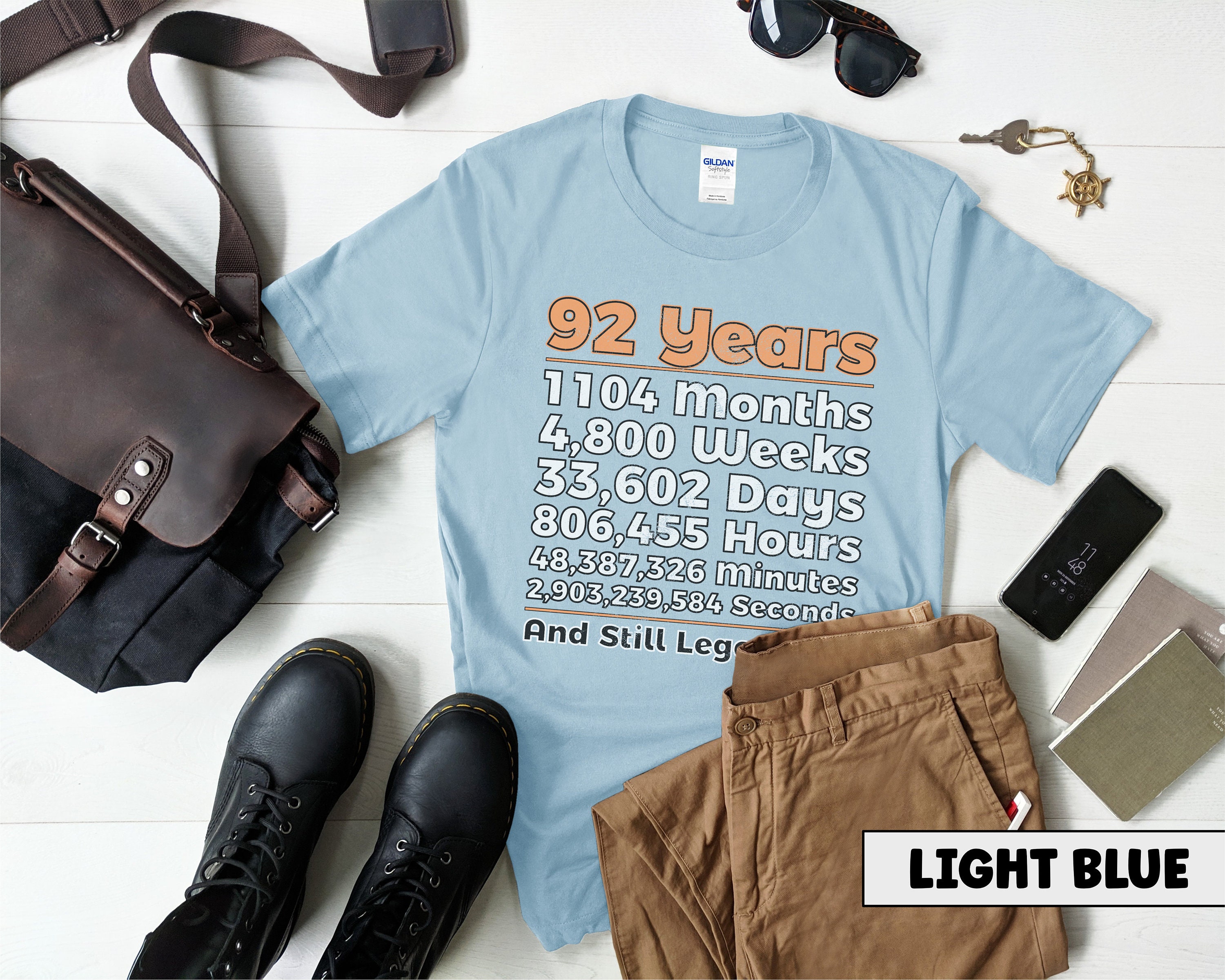 92nd Birthday Shirt | 92 Years Old | Ninety-second Gift Idea | Birthday ...
