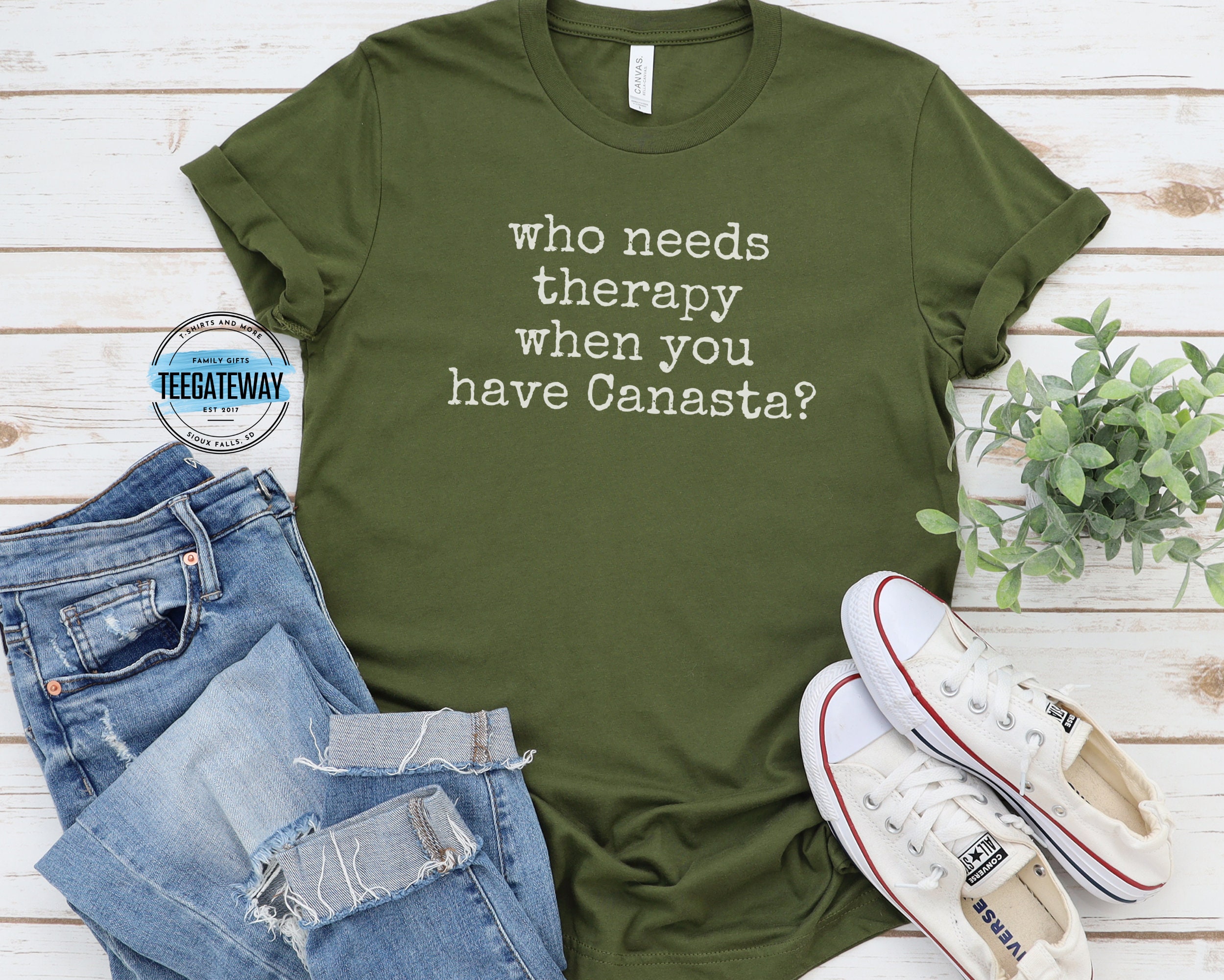 Therapy and Canasta Gifts, Canasta Gift T-shirt, Funny Canasta Fan Gift ...