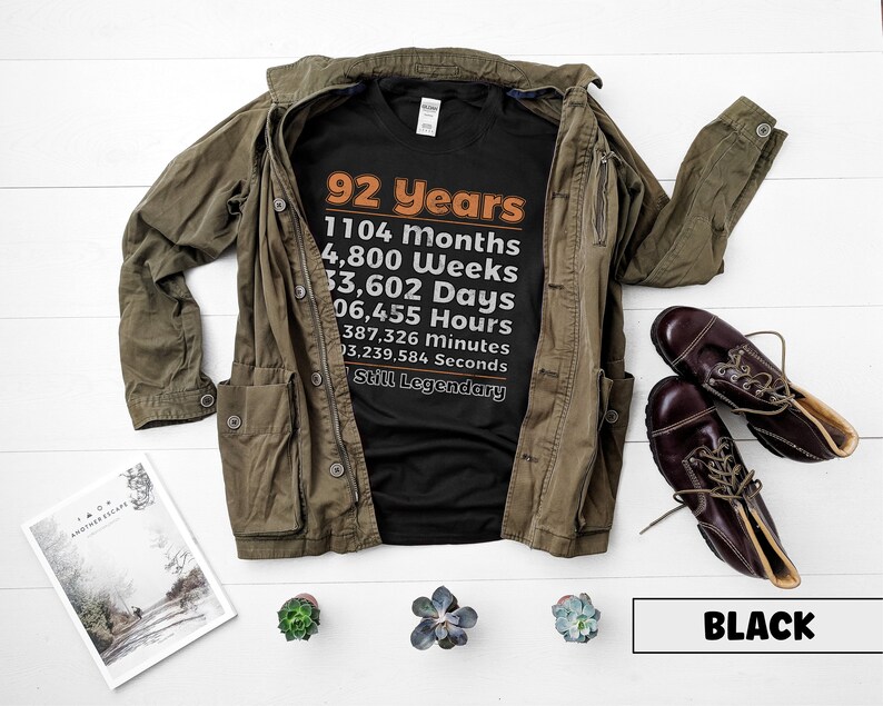 92nd Birthday Shirt | 92 Years Old | Ninety-second Gift Idea | Birthday ...