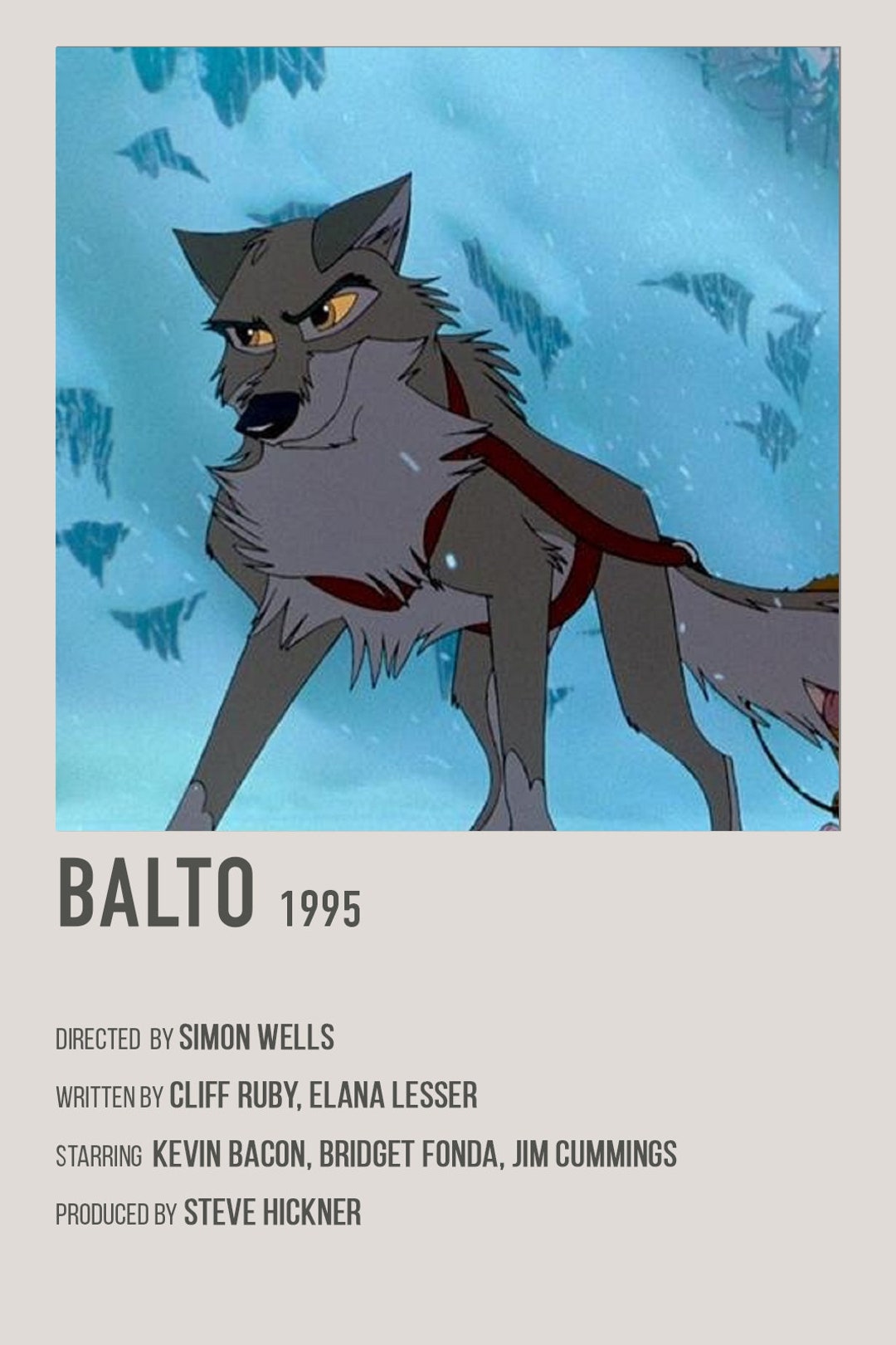 Balto Retro Film Poster, Polaroid Poster, Digital Download, Animated ...