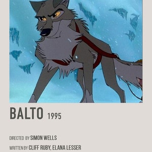 Balto Retro Film Poster, Polaroid Poster, Digital Download, Animated ...