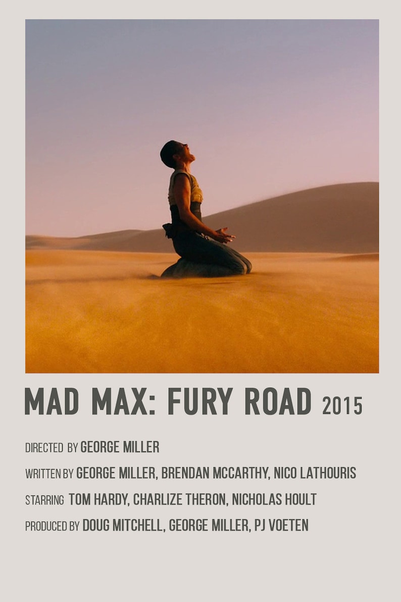 Mad Max Fury Road Retro Film Poster, Digital Download, Tom Hardy ...