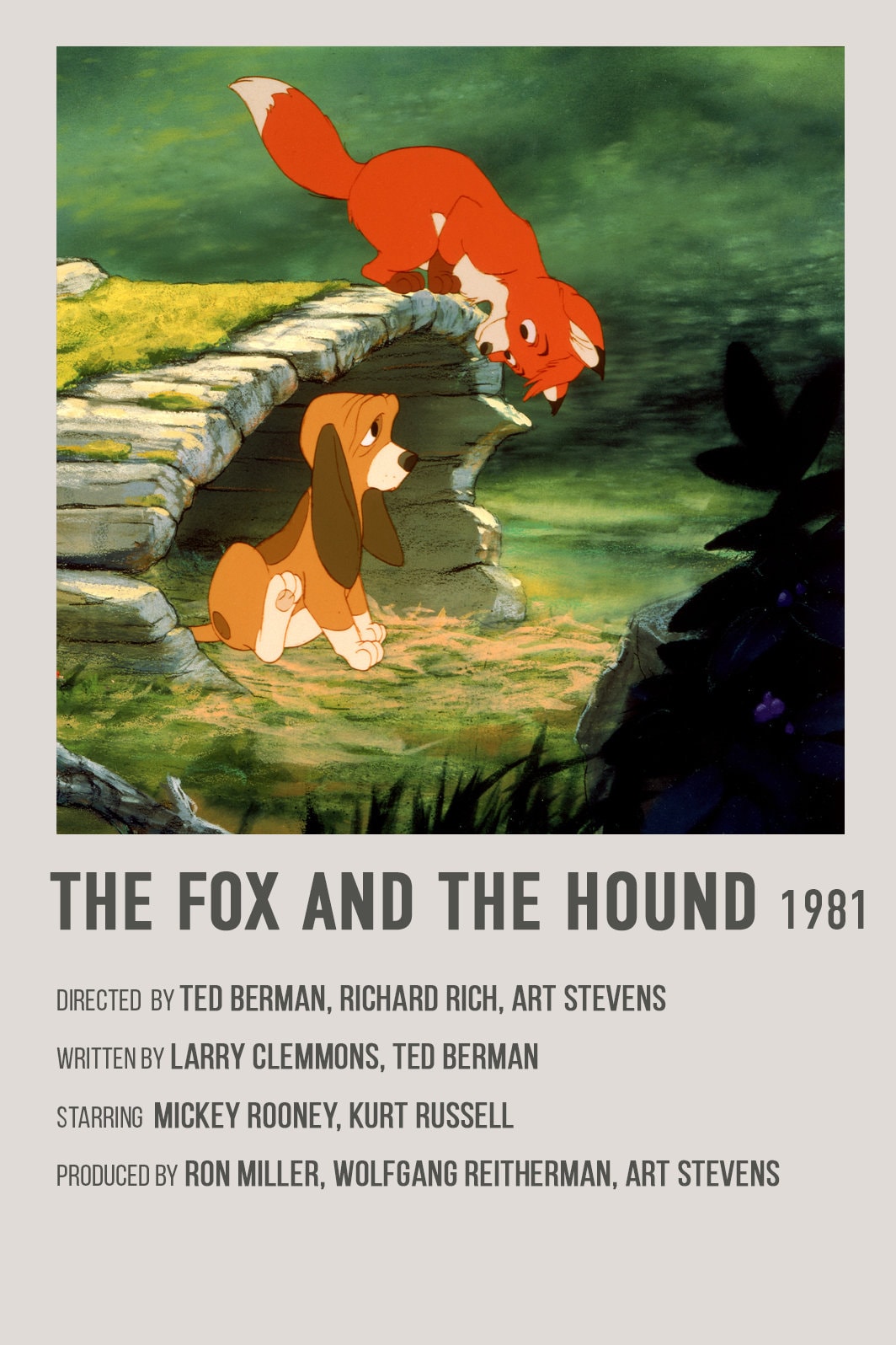 The Fox and the Hound Retro Movie Poster, Digital Download, Animated ...