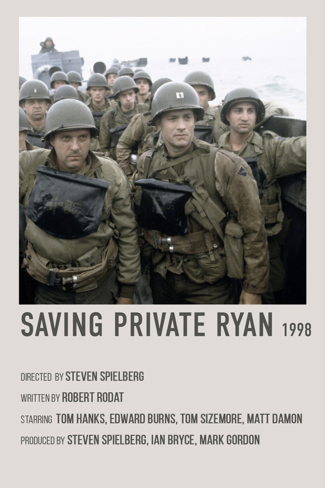 Saving Private Ryan Retro Movie Poster, Digital Download, Tom Hanks ...