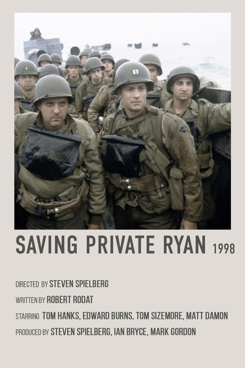 Saving Private Ryan Retro Movie Poster, Digital Download, Tom Hanks ...