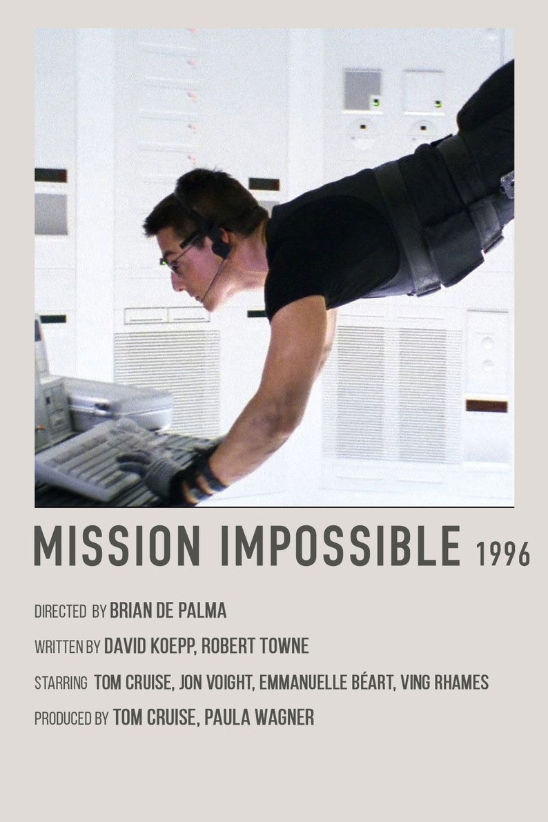 Mission Impossible Retro Movie Poster, Digital Download, Tom Cruise ...