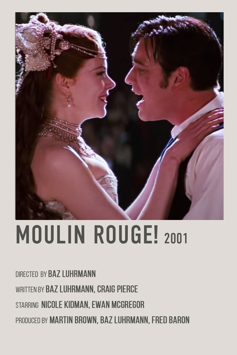 Moulin Rouge Retro Movie Poster, Digital Download, Ewan Mcgregor Nicole ...