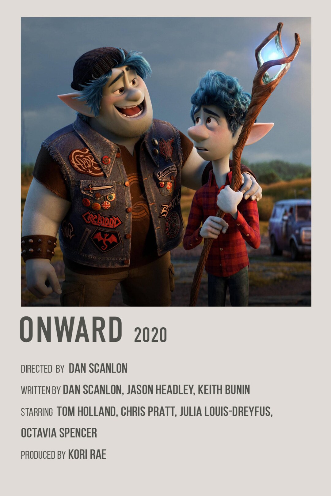 Onward Retro Film Poster, Digital Download, Animated Tom Holland Chris ...